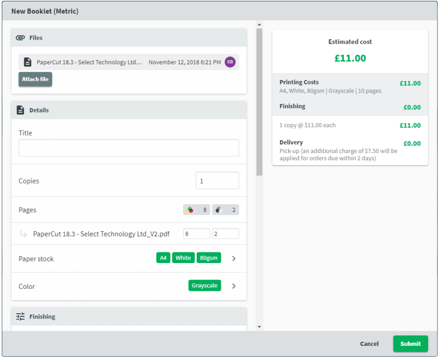 Job Ticketing for PaperCut – Select Technology Ltd